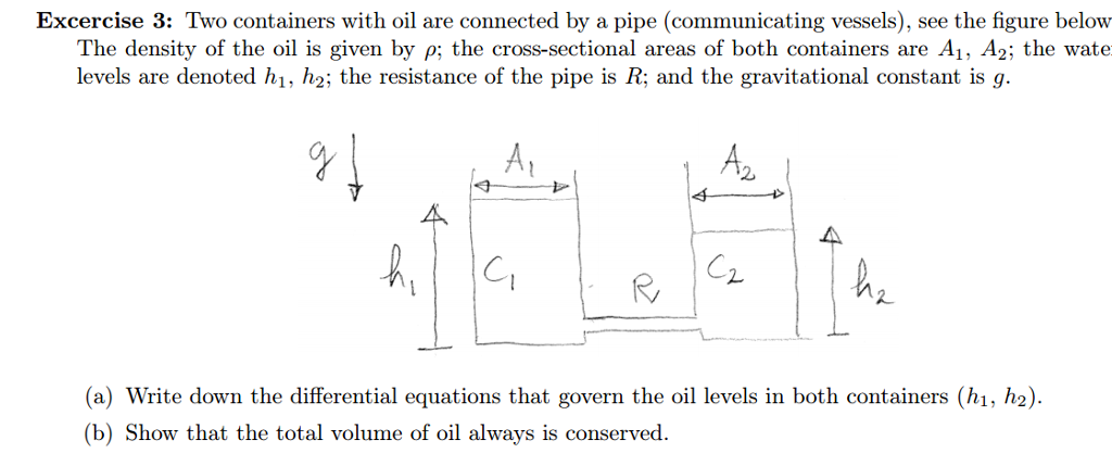 Solved Two containers with oil are connected by a pipe | Chegg.com