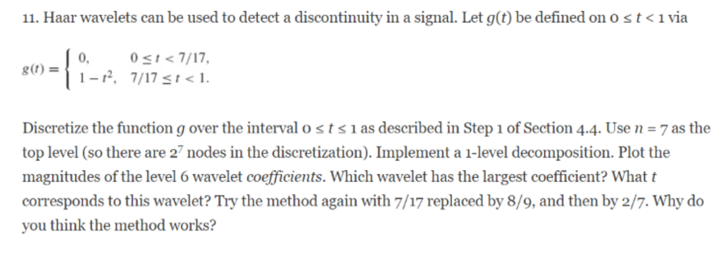 11. Haar wavelets can be used to detect a | Chegg.com