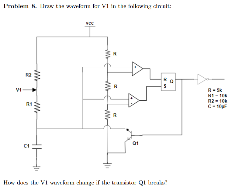 Solved Problem 8. Draw the waveform for V1 in the following | Chegg.com
