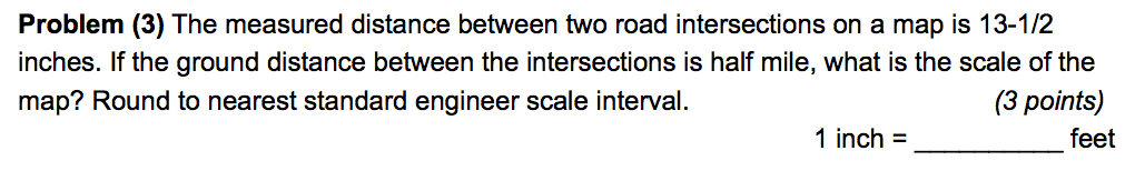 Solved Problem (3) The measured distance between two road | Chegg.com