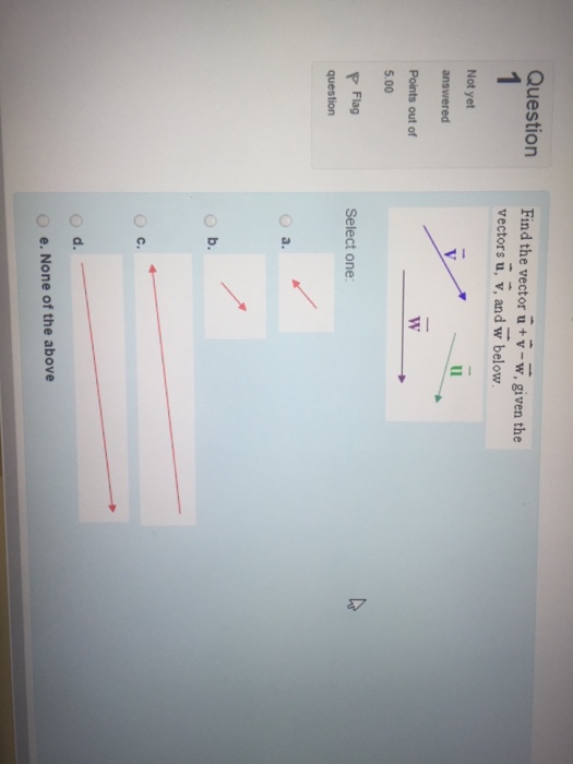 Solved Find the vector u + v - w, given the vectors u, v, | Chegg.com