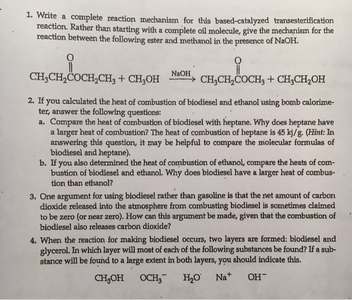 Solved Write a complete reaction mechanism for this | Chegg.com