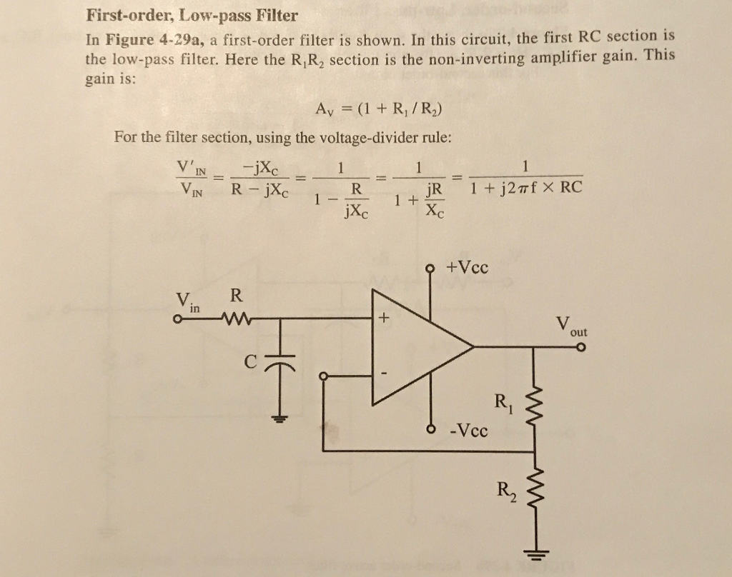 Solved For the first-order, low-pass filter shown in Figure | Chegg.com