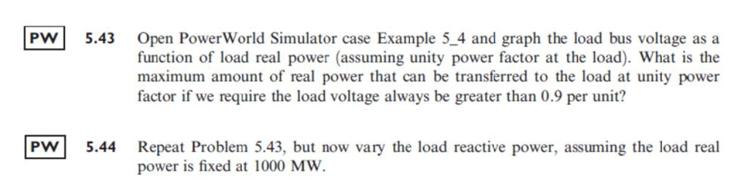 5.53 Open PowerWorld Simulator case Example 5_8. If | Chegg.com