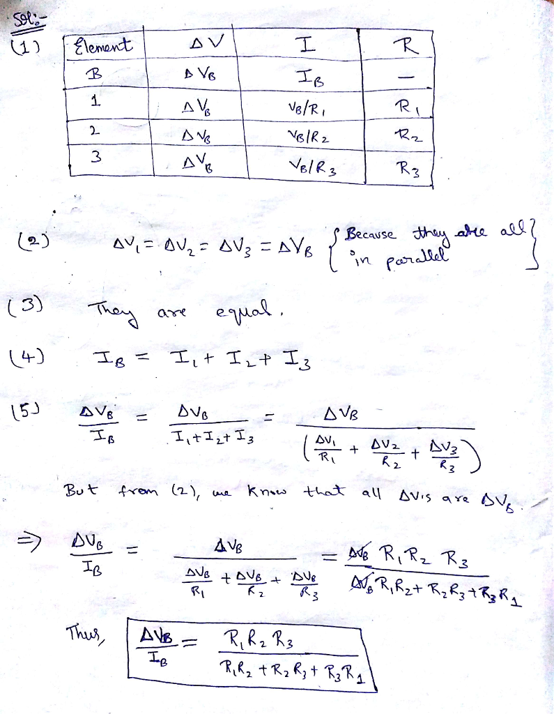 (3) AV A VS A V VeIR 2. AV VBIR Because in he e I 13 | Chegg.com