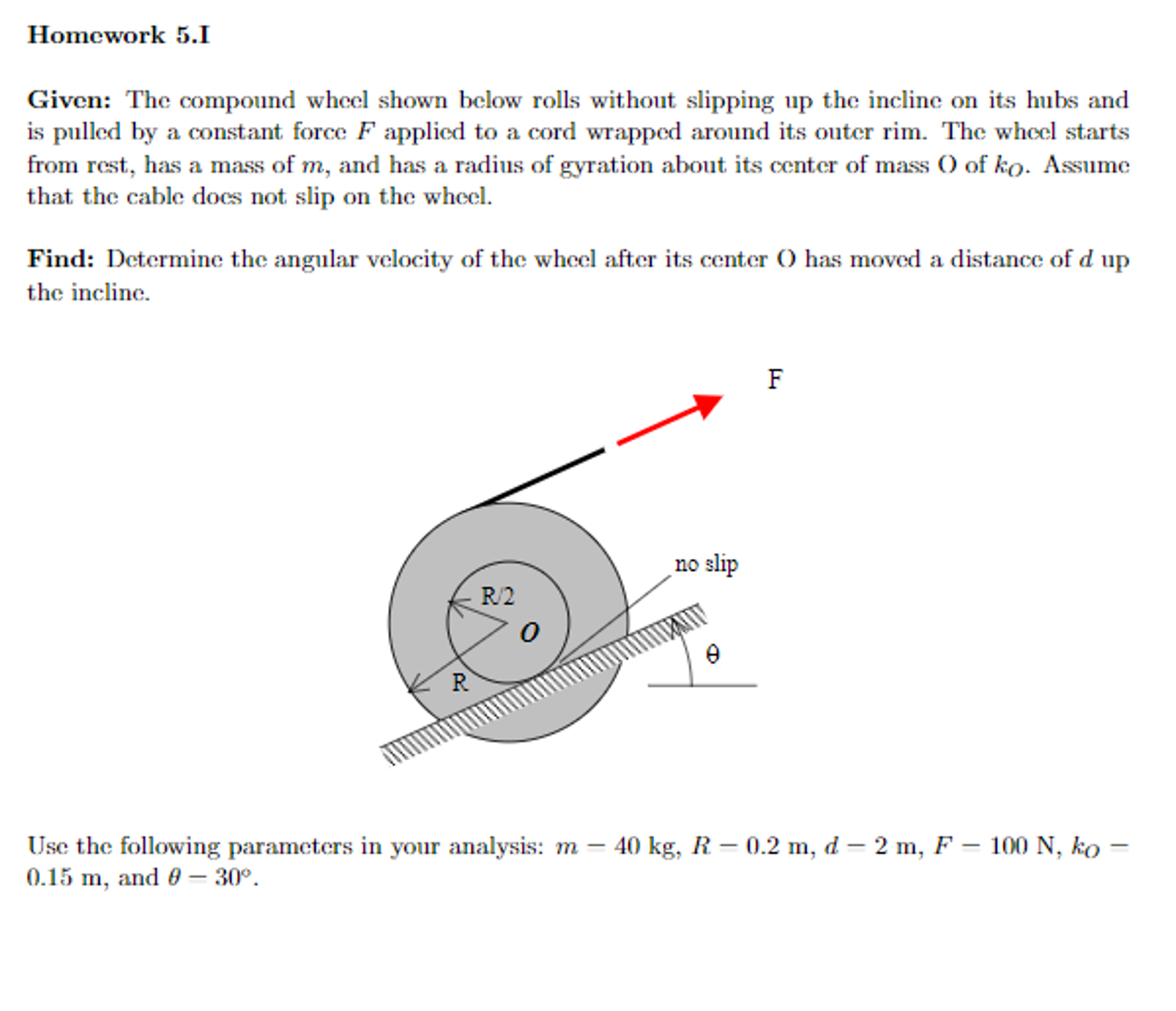 Solved The compound wheel shown below rolls without slipping | Chegg.com