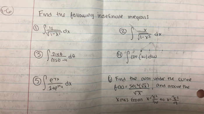 Solved Find the following indefinite integrals integral | Chegg.com