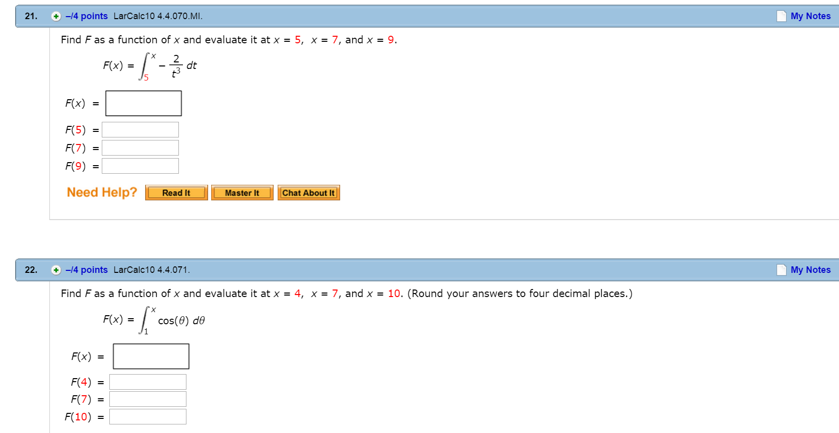 Solved Find F as a function of x and evaluate it at x = 5, x | Chegg.com