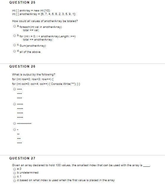 Solved QUESTION 25 int anArray new int [10] int [ 1 | Chegg.com