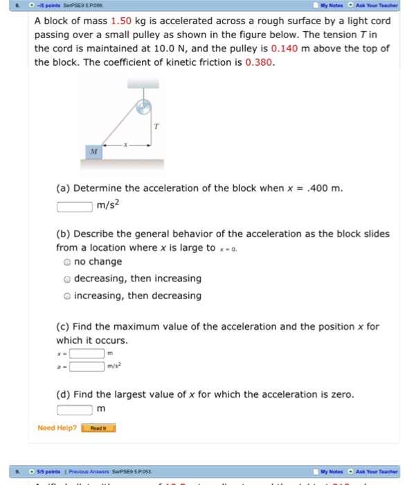 Solved A block of mass 1.50 kg is accelerated across a rough | Chegg.com
