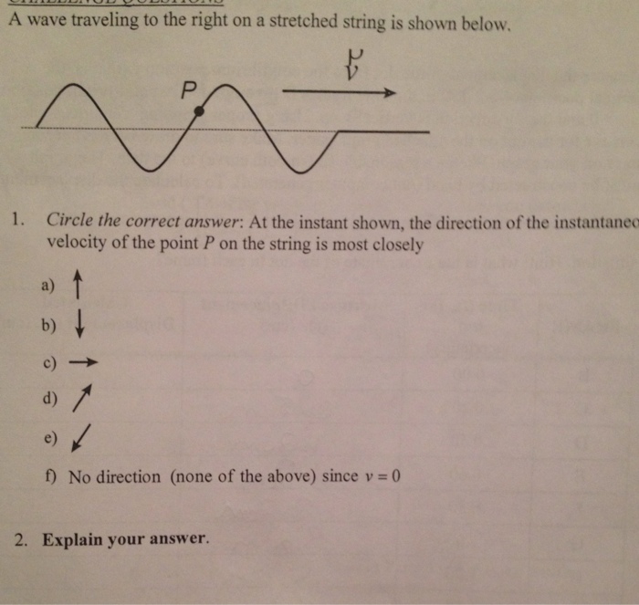 Solved A wave traveling to the right on a stretch string is | Chegg.com