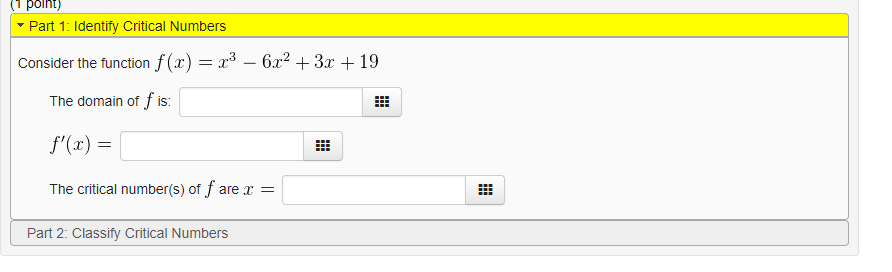 Solved Part 1: Identify Critical Numbers Consider the | Chegg.com