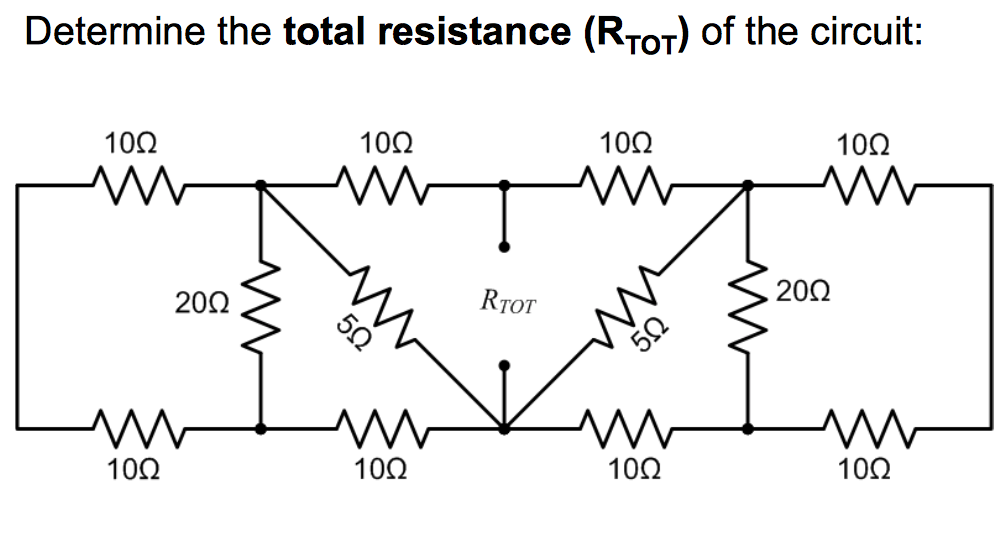 Solved Determine the total resistance (RTor) of the circuit: | Chegg.com