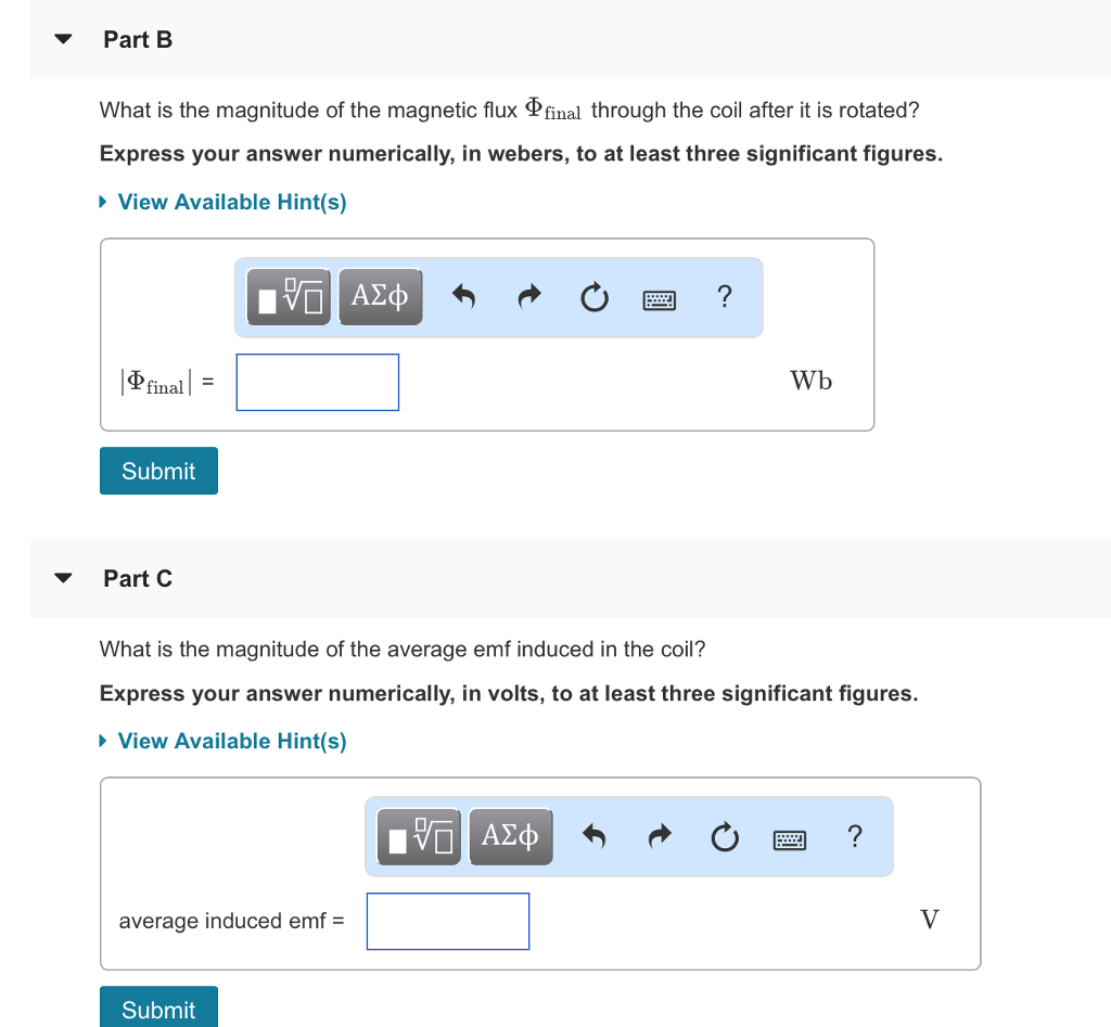Solved ± Magnetic Flux and Induced EMF in a Coil Part A In | Chegg.com