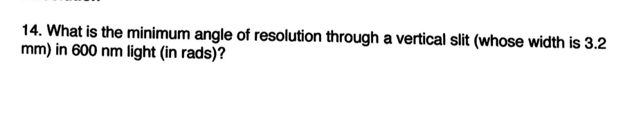 Solved What is the minimum angle of resolution through a | Chegg.com