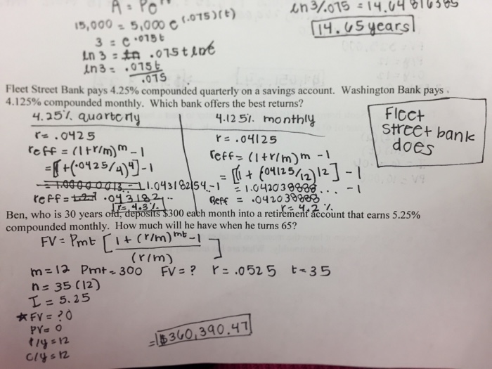 Solved Fleet Street Bank pays 4.25% compounded quarterly on | Chegg.com