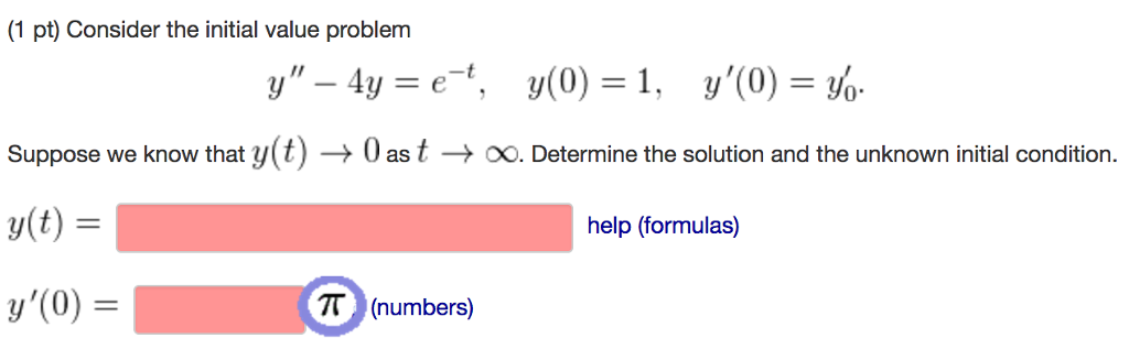 Solved Consider the initial value problem y"- 4y = e^-t, y | Chegg.com