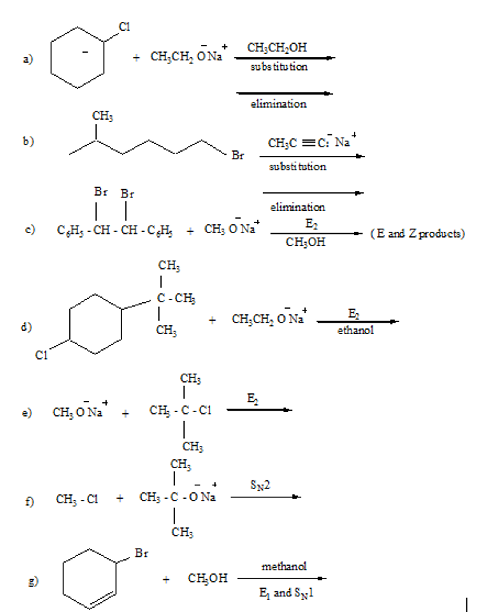 Solved c1 CH3CH2OH CH CH, ON substitution elimination CH3 CH | Chegg.com