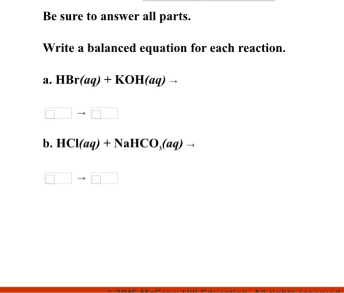 Solved Write a balanced equation for each reaction. a. | Chegg.com