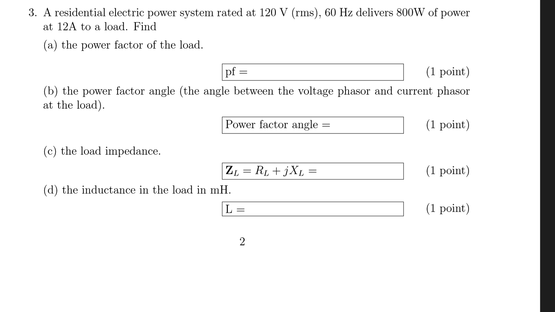 Solved A residential electric power system rated at 120 V | Chegg.com