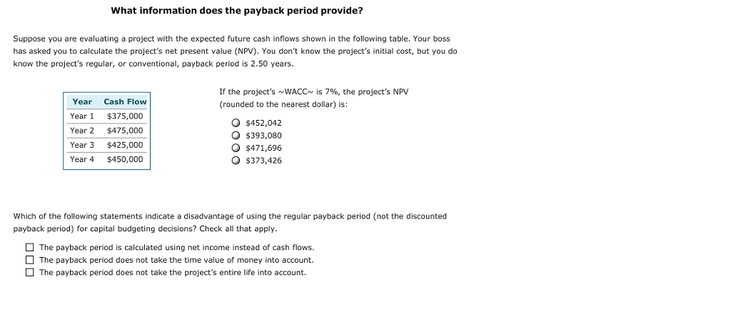 Solved Suppose you are evaluating a project with the | Chegg.com