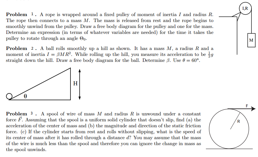 Problem 1 . A rope is wrapped around a fixed pulley | Chegg.com