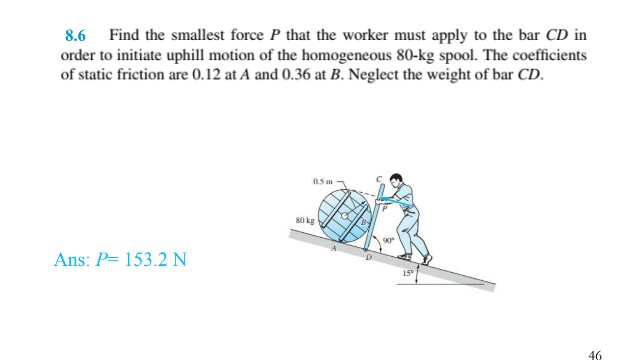 Solved 8.6 Find the smallest force P that the worker must | Chegg.com