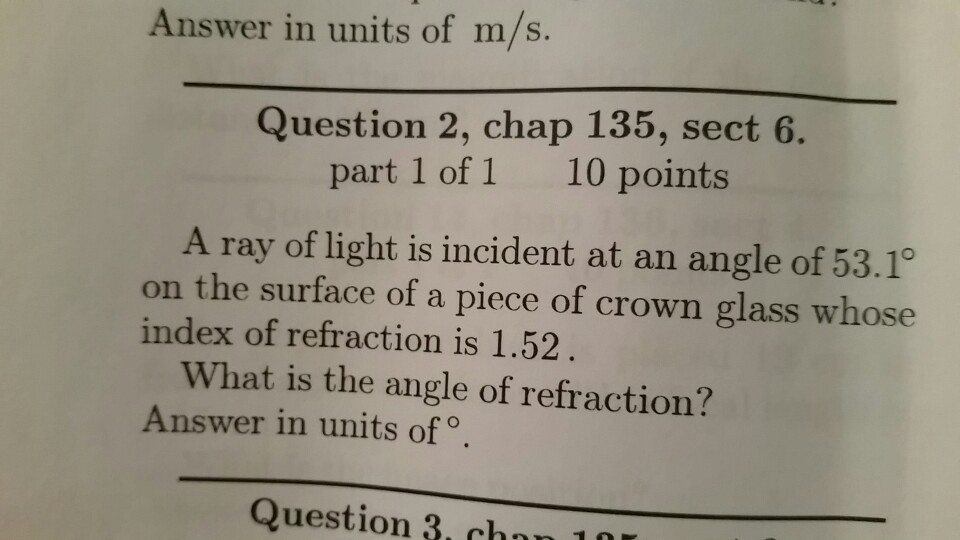Solved Answer in units of m/s. Question 2, chap 135, sect 6. | Chegg.com