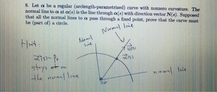 Solved Let alpha be a regular (arclength-parameterized) | Chegg.com