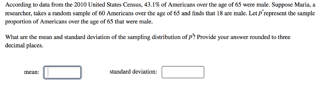 Solved According to data from the 2010 United States Census, | Chegg.com