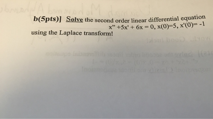 Solved Solve the second order linear differential equation | Chegg.com