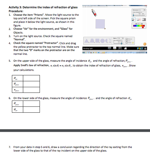 Solved Activity 3: Determine the index of refraction of | Chegg.com
