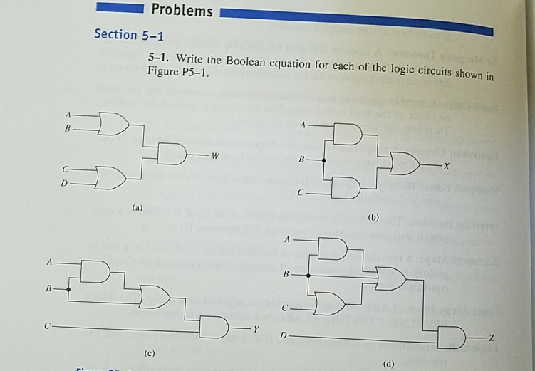 Solved Problems Section 5-1 5-1. Write the Boolean equation | Chegg.com