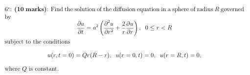 Find the solution of the diffusion equation in a | Chegg.com
