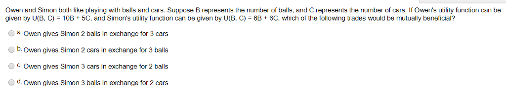 Solved Owen and Simon both like playing with balls and cars. | Chegg.com