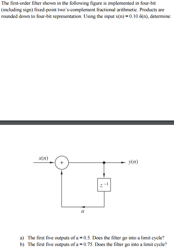 Solved The first-order filter shown in the following figure | Chegg.com