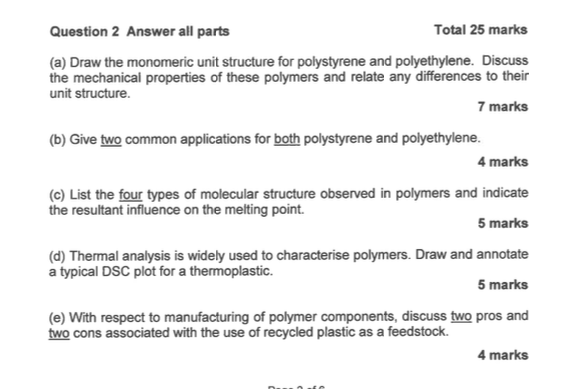 Solved Question 2 Answer all parts Total 25 marks (a) Draw | Chegg.com
