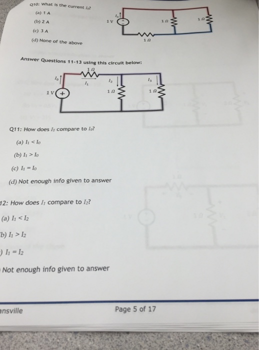 Solved What is the current I_o? How does I_1 compare to | Chegg.com