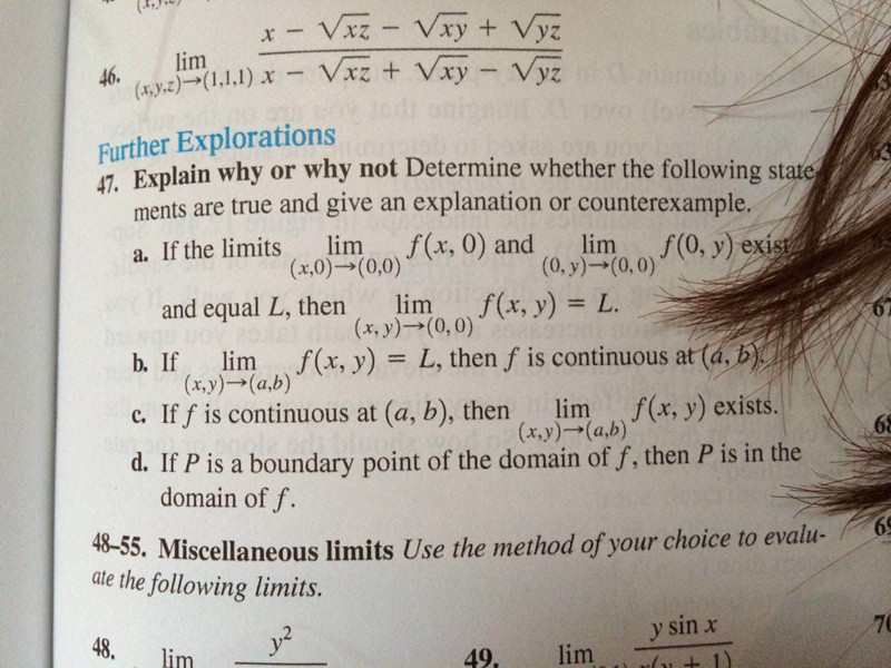 Solved Further Explorations 47. Explain why or why not | Chegg.com