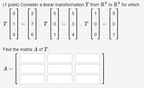Solved Consider a linear transformation T from R^3 to R^3 | Chegg.com