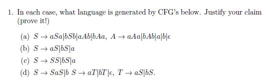 Solved In each case, What language is generated by CFG?s | Chegg.com