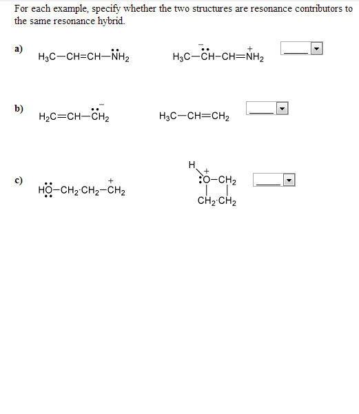 Solved For each example, specify whether the two structures | Chegg.com
