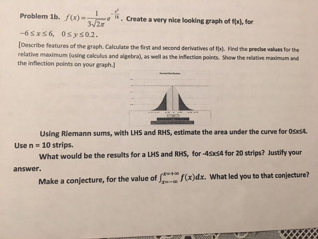 Solved F(x) = 1/3 squareroot 2 pi e^-x^2/18. Create a very | Chegg.com