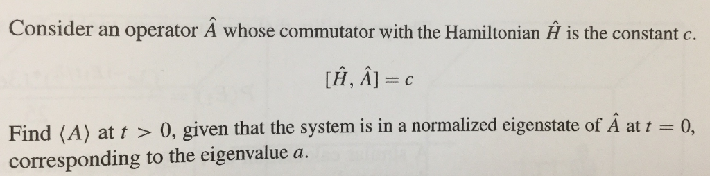 Solved Consider an operator A^^whose commutator with the | Chegg.com