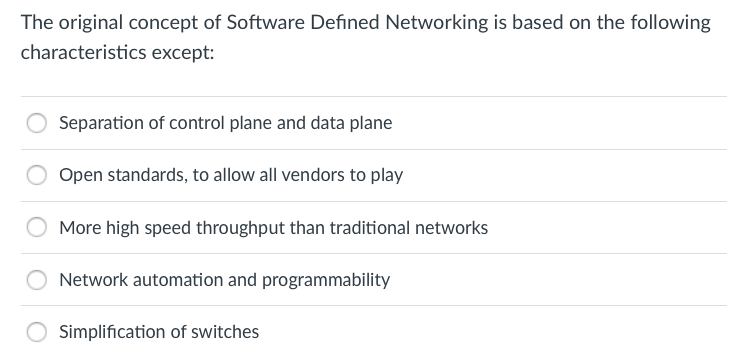 Solved The original concept of Software Defined Networking | Chegg.com