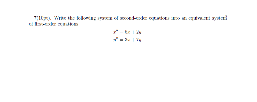 Solved Write the following system of second-order equations | Chegg.com