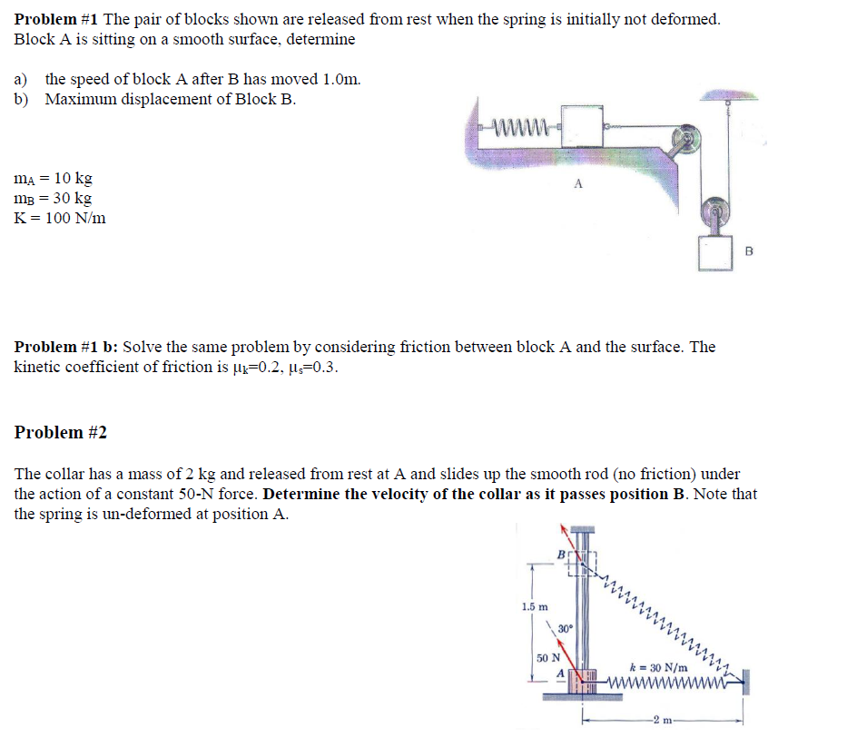 Solved The pair of blocks shown are released from rest when | Chegg.com