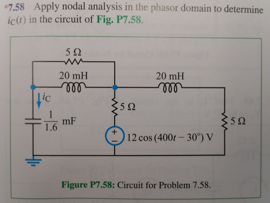 Solved Apply nodal analysis in the phasor domain to | Chegg.com