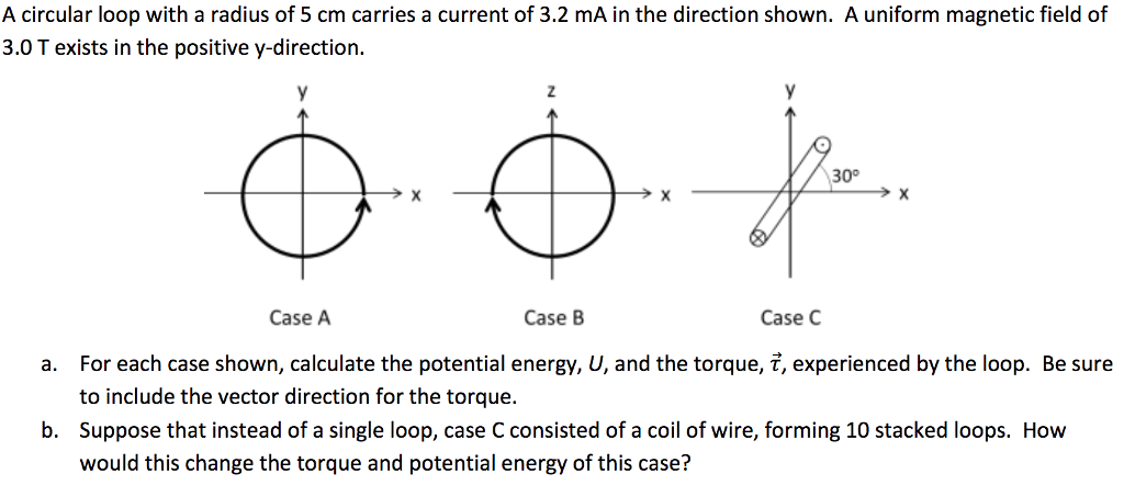 Solved A circular loop with a radius of 5 cm carries a | Chegg.com