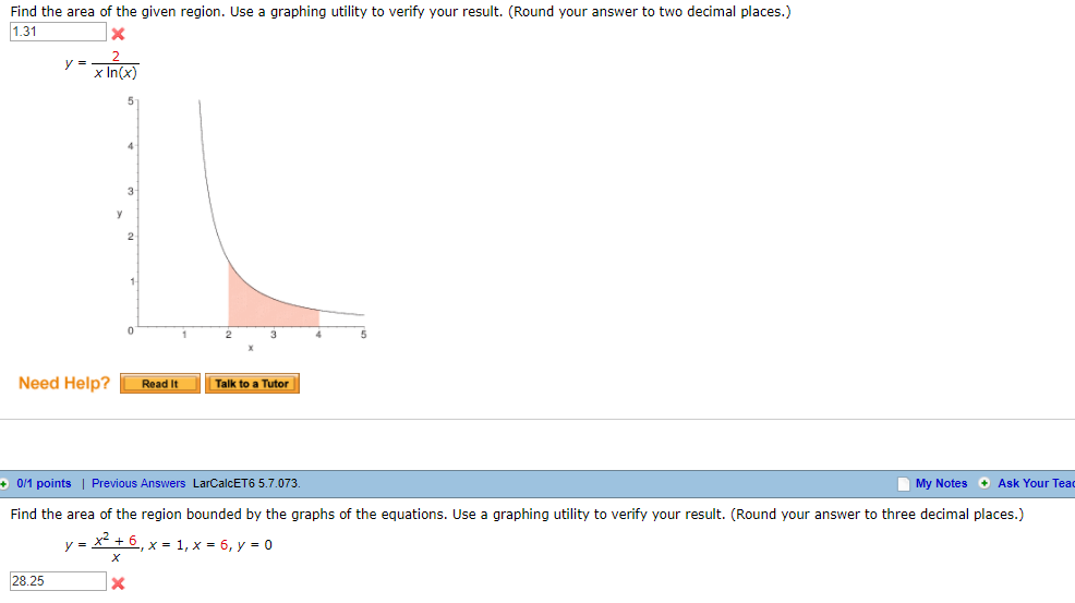 Solved Find the area of the given region. Use a graphing | Chegg.com